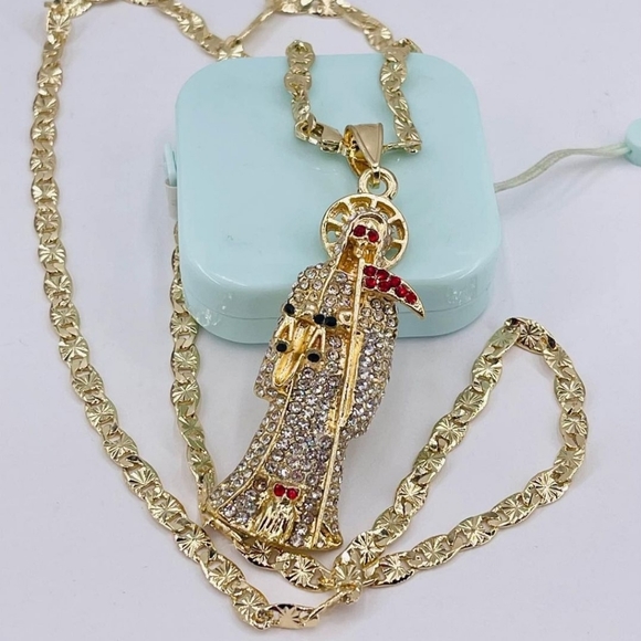 Gold-plated | Jewelry | The Grim Reaper Beautiful Chain Multistones Red ...